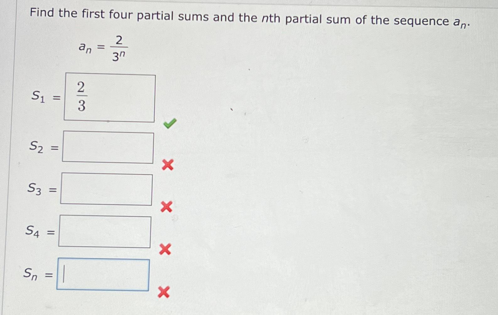 Solved Find the first four partial sums and the nth partial | Chegg.com