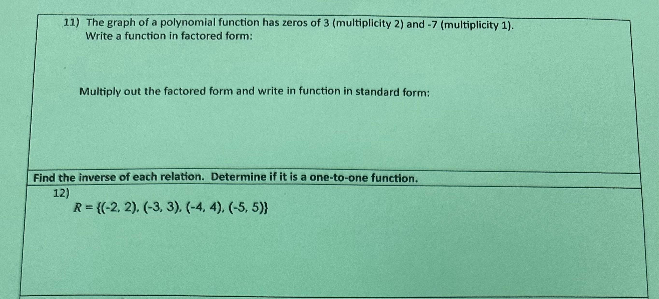 Solved The graph of a polynomial function has zeros of | Chegg.com
