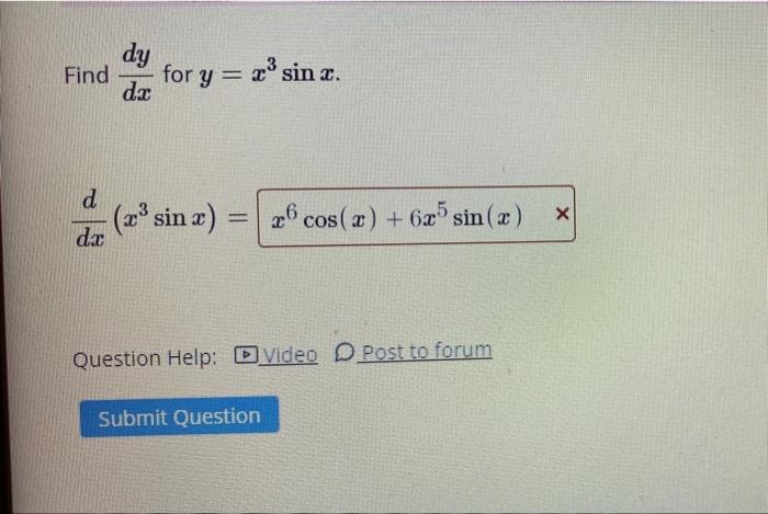 Solved dy Find for y=2 2 sin . dx d (zº sin x) = 26 cos(x) + | Chegg.com