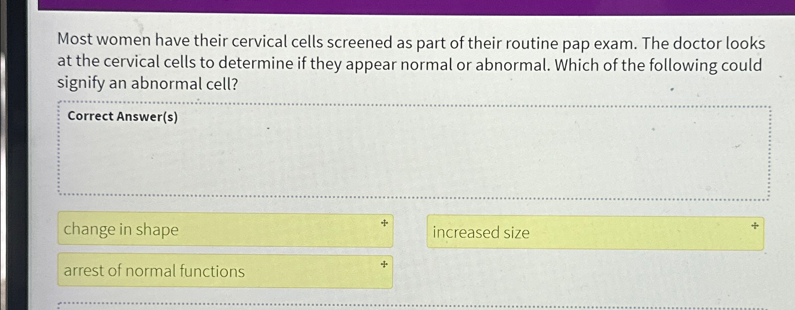 Solved Most women have their cervical cells screened as part | Chegg.com