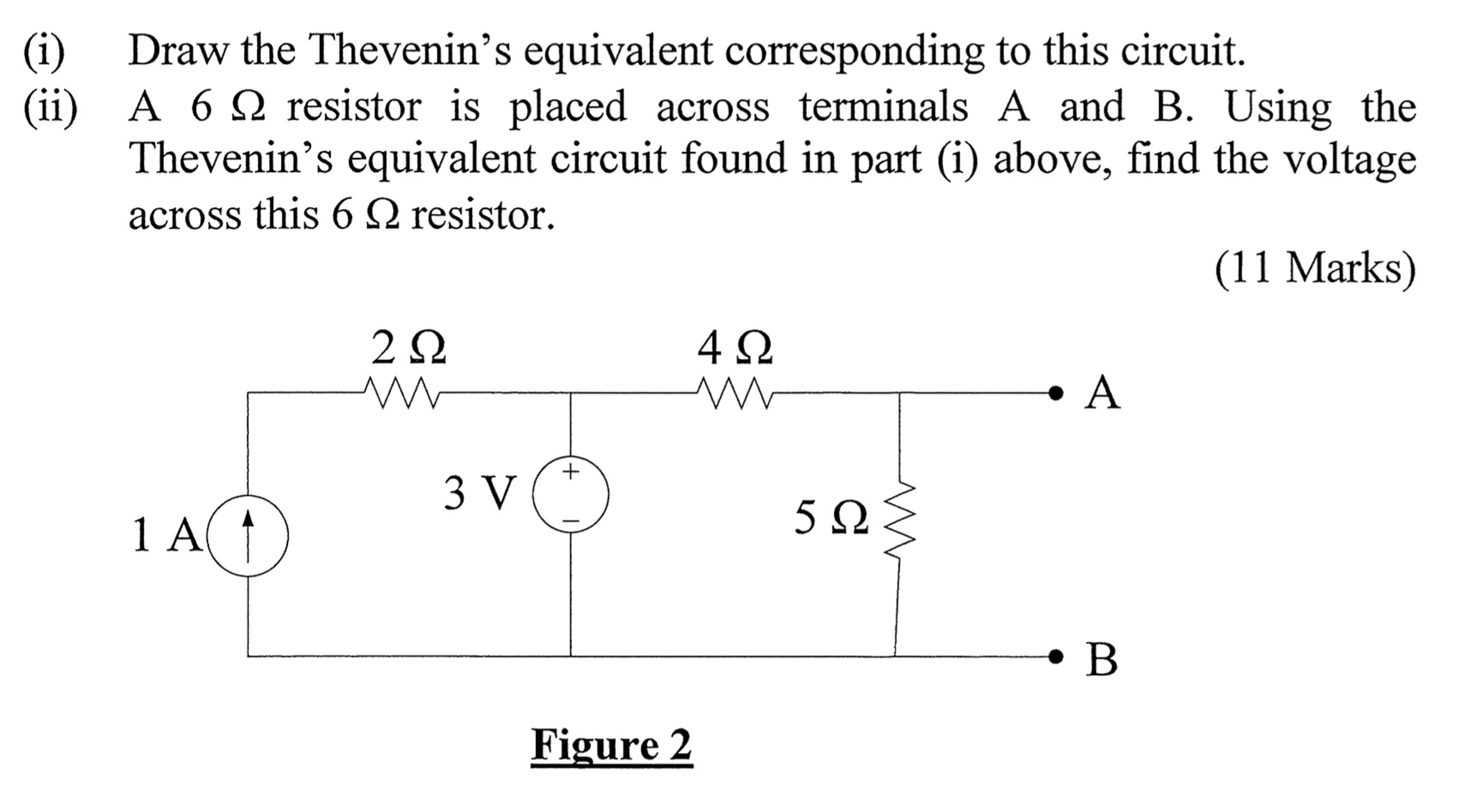 Solved (i) ﻿Draw the Thevenin's equivalent corresponding to | Chegg.com
