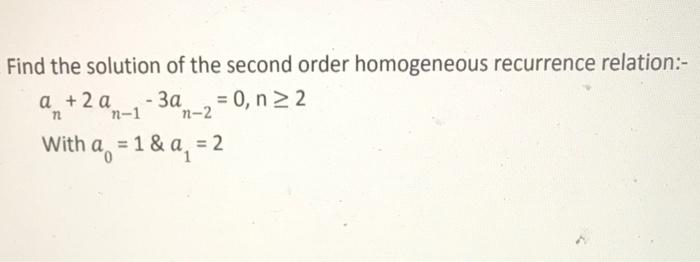 Solved Find the solution of the second order homogeneous | Chegg.com