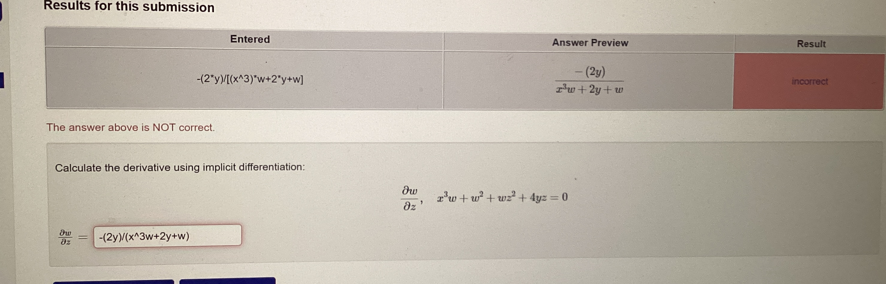 Solved Results for this submission\table[[Entered,Answer | Chegg.com