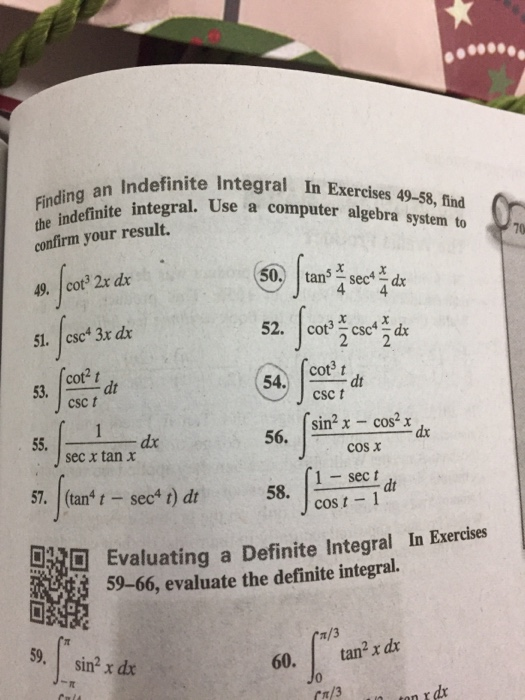 Solved an Indefinite Integral Involving d Cosine In | Chegg.com