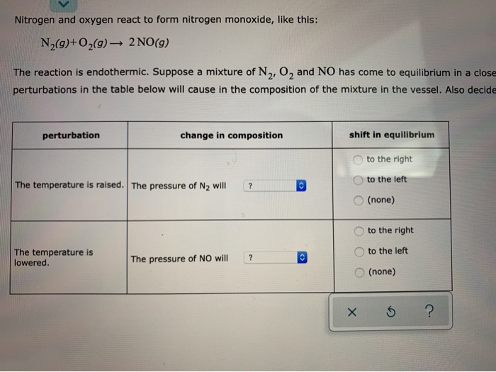 Solved Nitrogen and oxygen react to form nitrogen monoxide, | Chegg.com