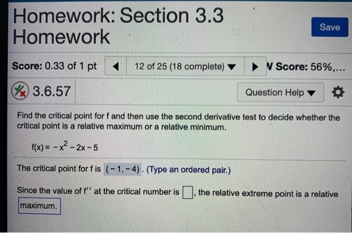 Solved Homework Section 3 3 Homework Save Score 0 33 Of 1