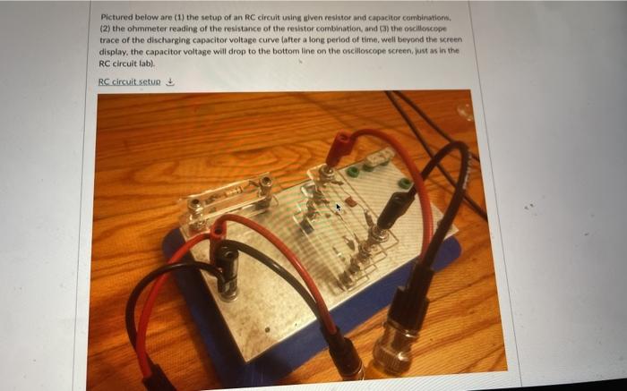 Solved Pictured below are (1) the setup of an RC circuit | Chegg.com