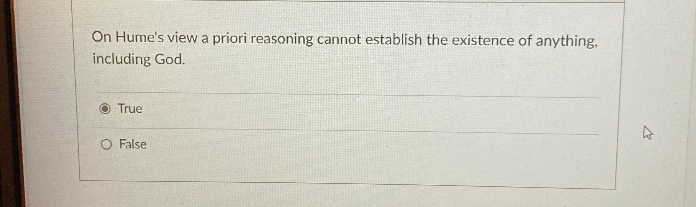 Solved On Hume's view a priori reasoning cannot establish | Chegg.com