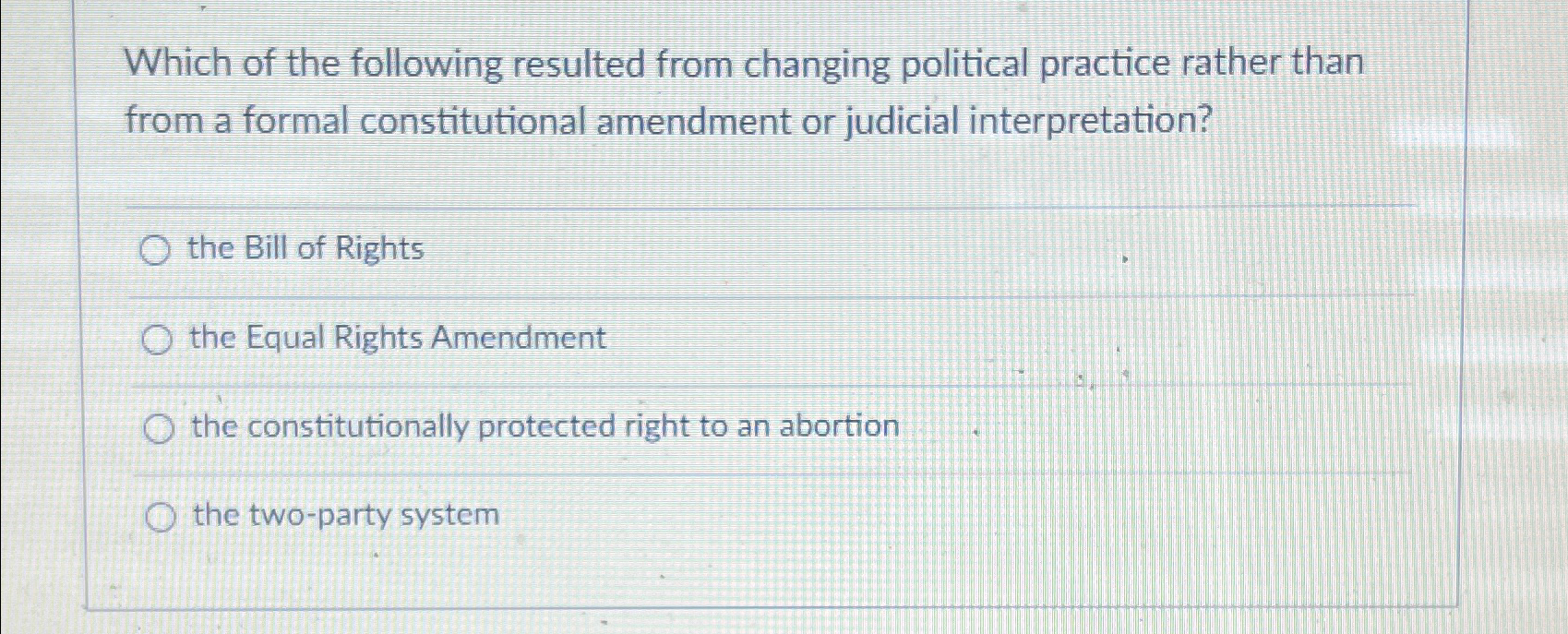 Solved Which of the following resulted from changing | Chegg.com
