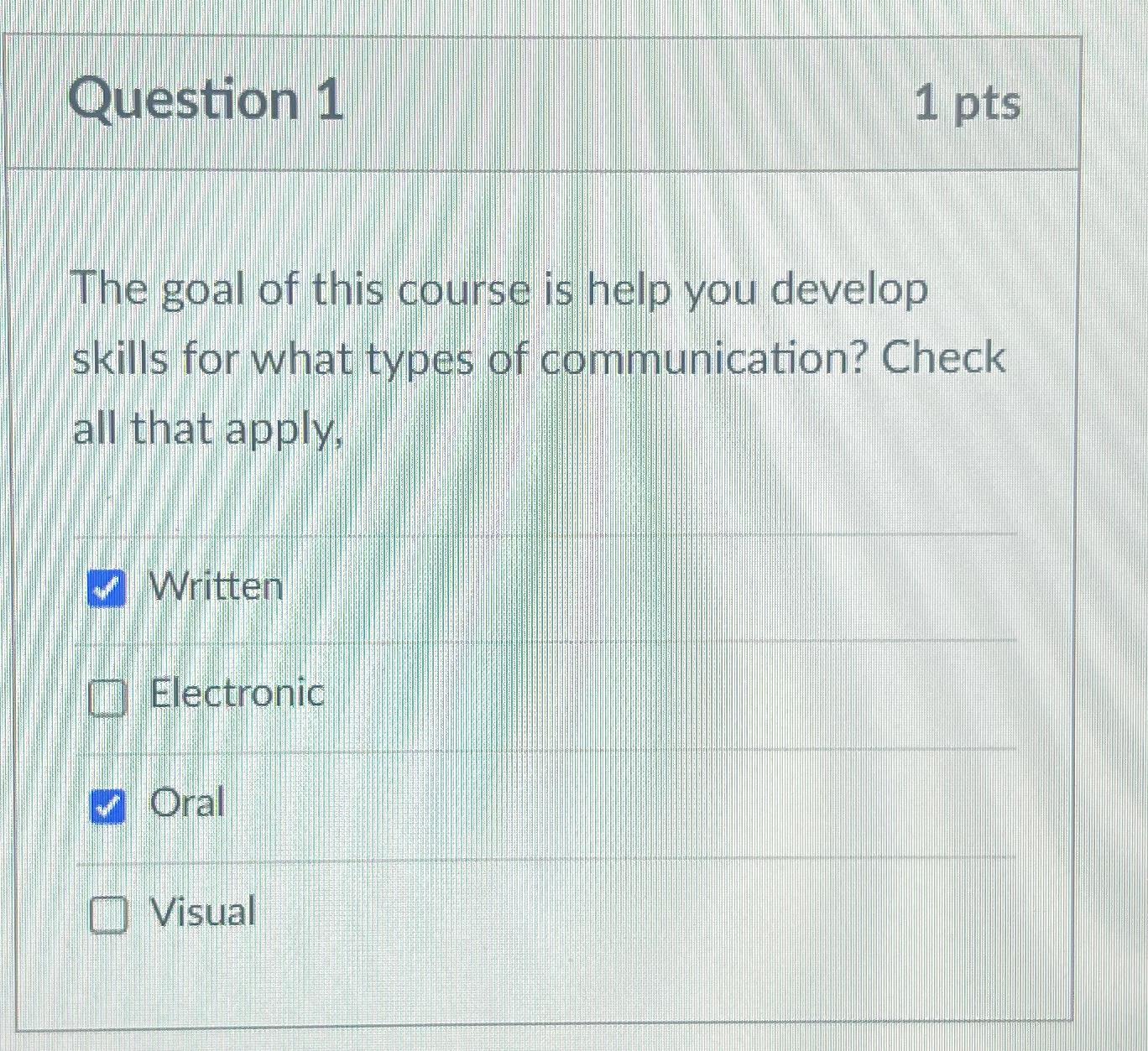 Solved Question 11 ﻿ptsThe goal of this course is help you | Chegg.com