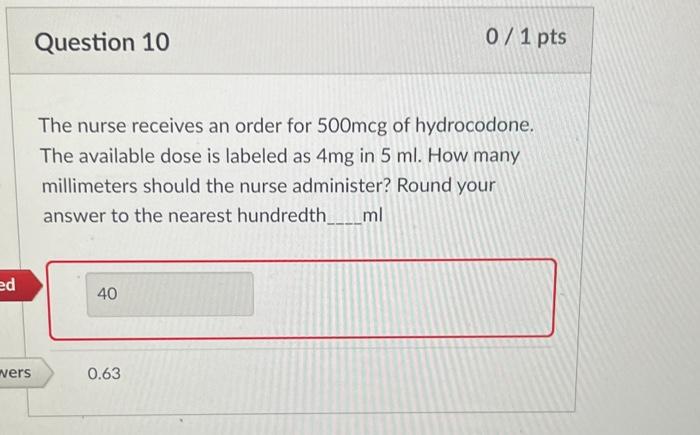 Solved The nurse receives an order for 500mcg of | Chegg.com
