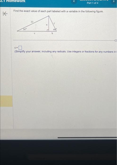 Solved Homework K Find the exact value of each part labeled | Chegg.com