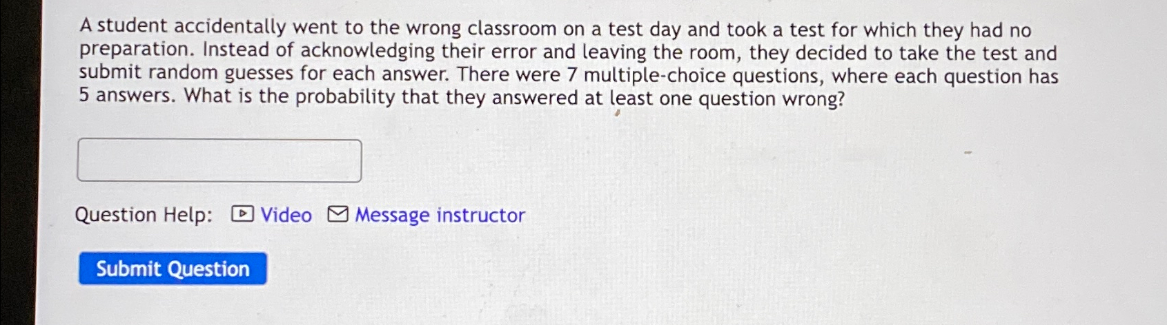 Solved A student accidentally went to the wrong classroom on | Chegg.com
