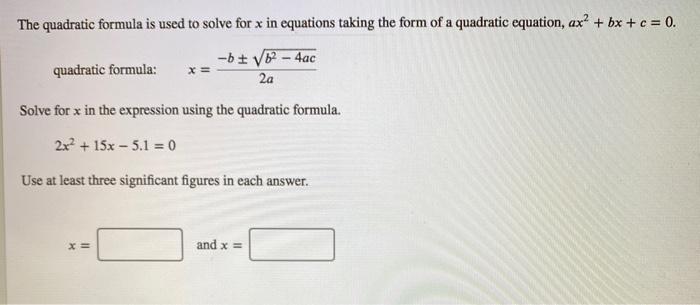 Solved Rearrange this expression into quadratic form, ax? + | Chegg.com