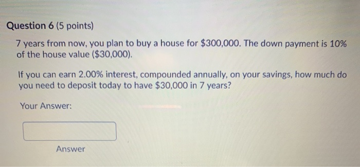 Solved Question 2 (5 points) Use the following information | Chegg.com