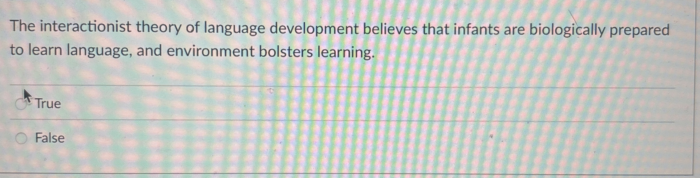 Solved The interactionist theory of language development | Chegg.com