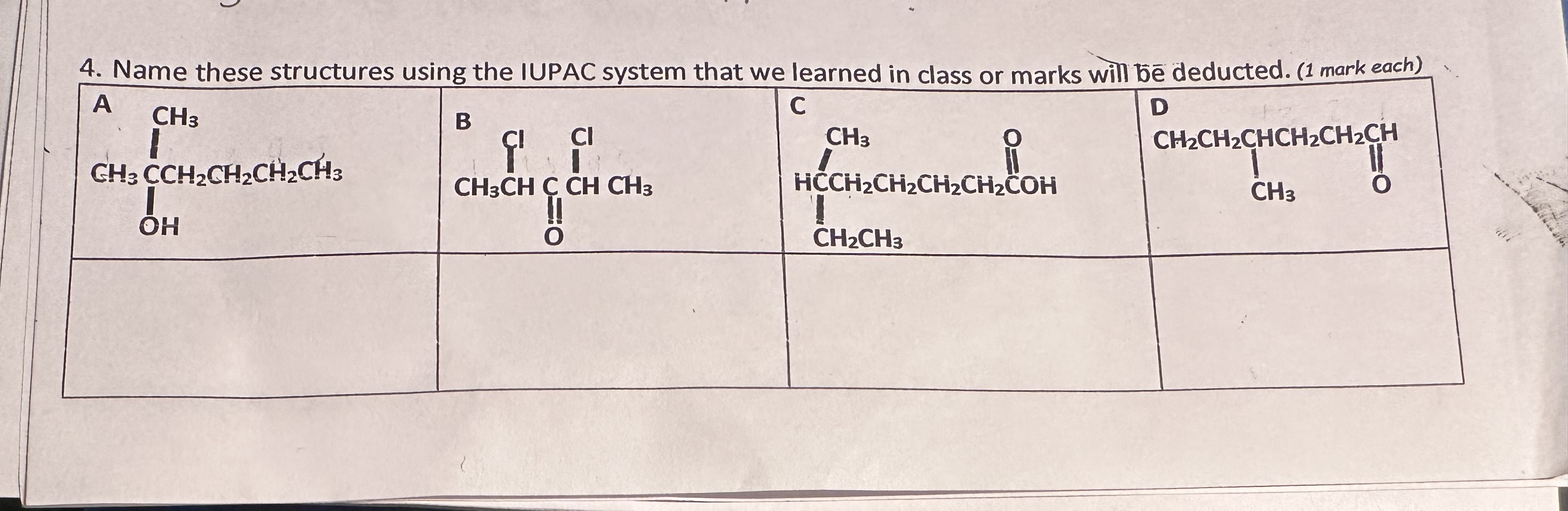 Solved Name these structures using the IUPAC system that we | Chegg.com