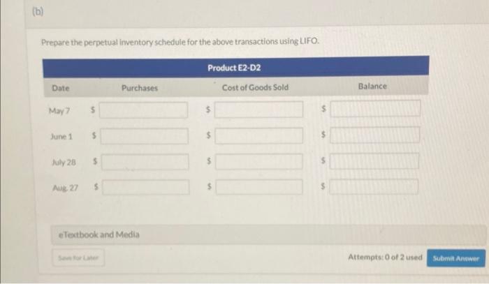 Solved Concord Department Store uses a perpetual inventory | Chegg.com