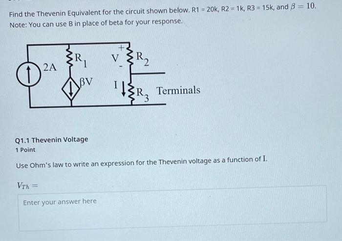 Solved Find the Thevenin Equivalent for the circuit shown | Chegg.com
