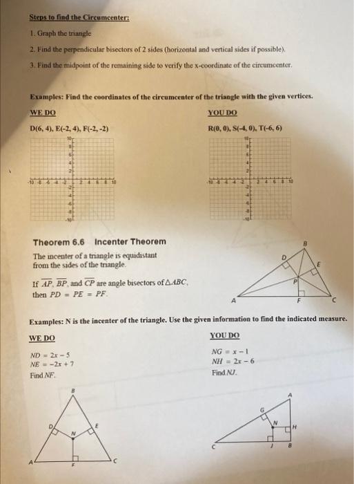 Solved Steps To Find The Circumcenter 1 Graph The Triangle