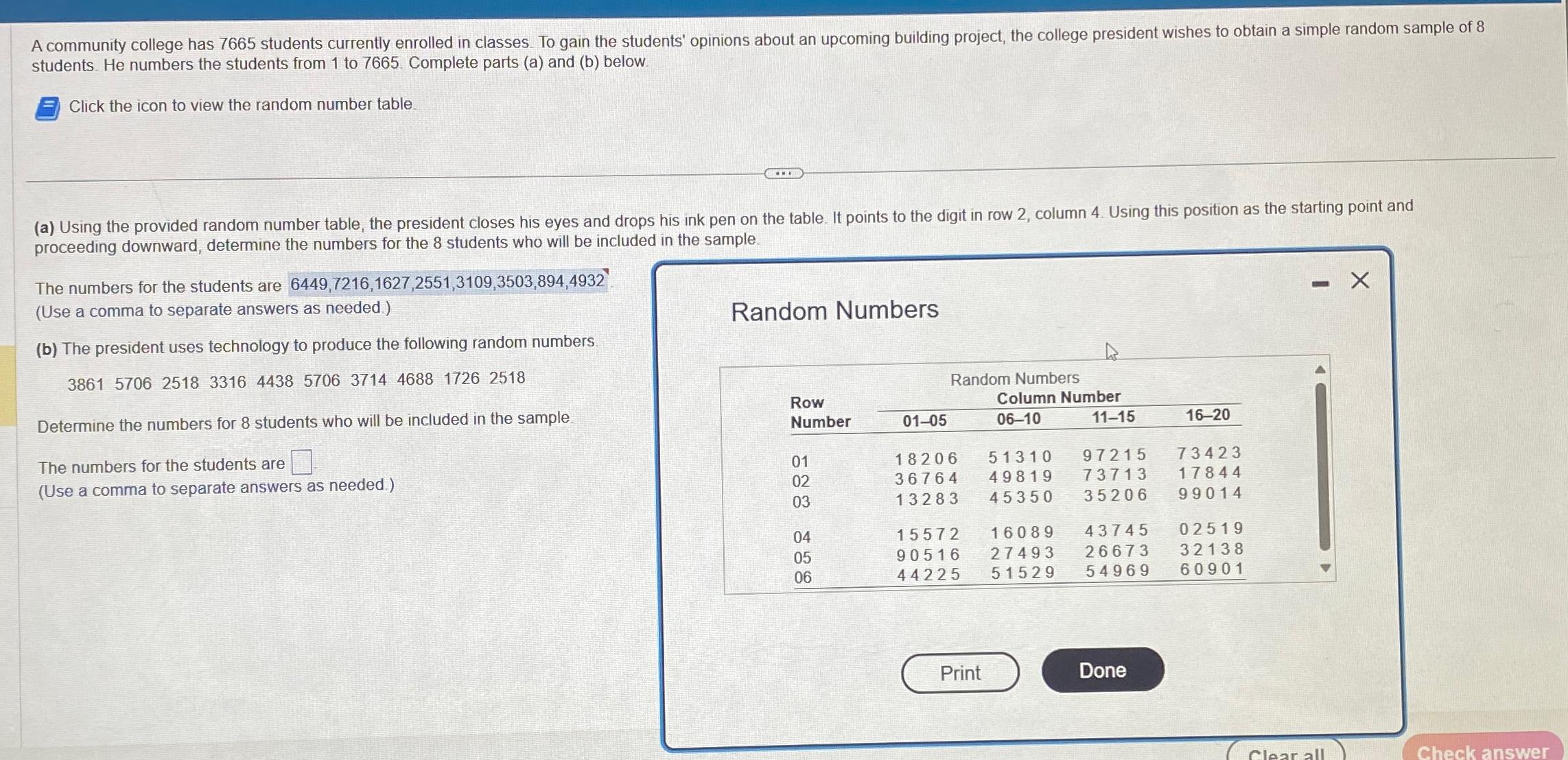 Solved students. He numbers the students from 1 ﻿to 7665 . | Chegg.com