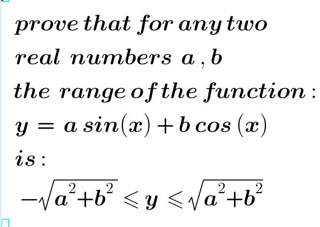 Solved prove that for any two real numbers a,b the range of | Chegg.com