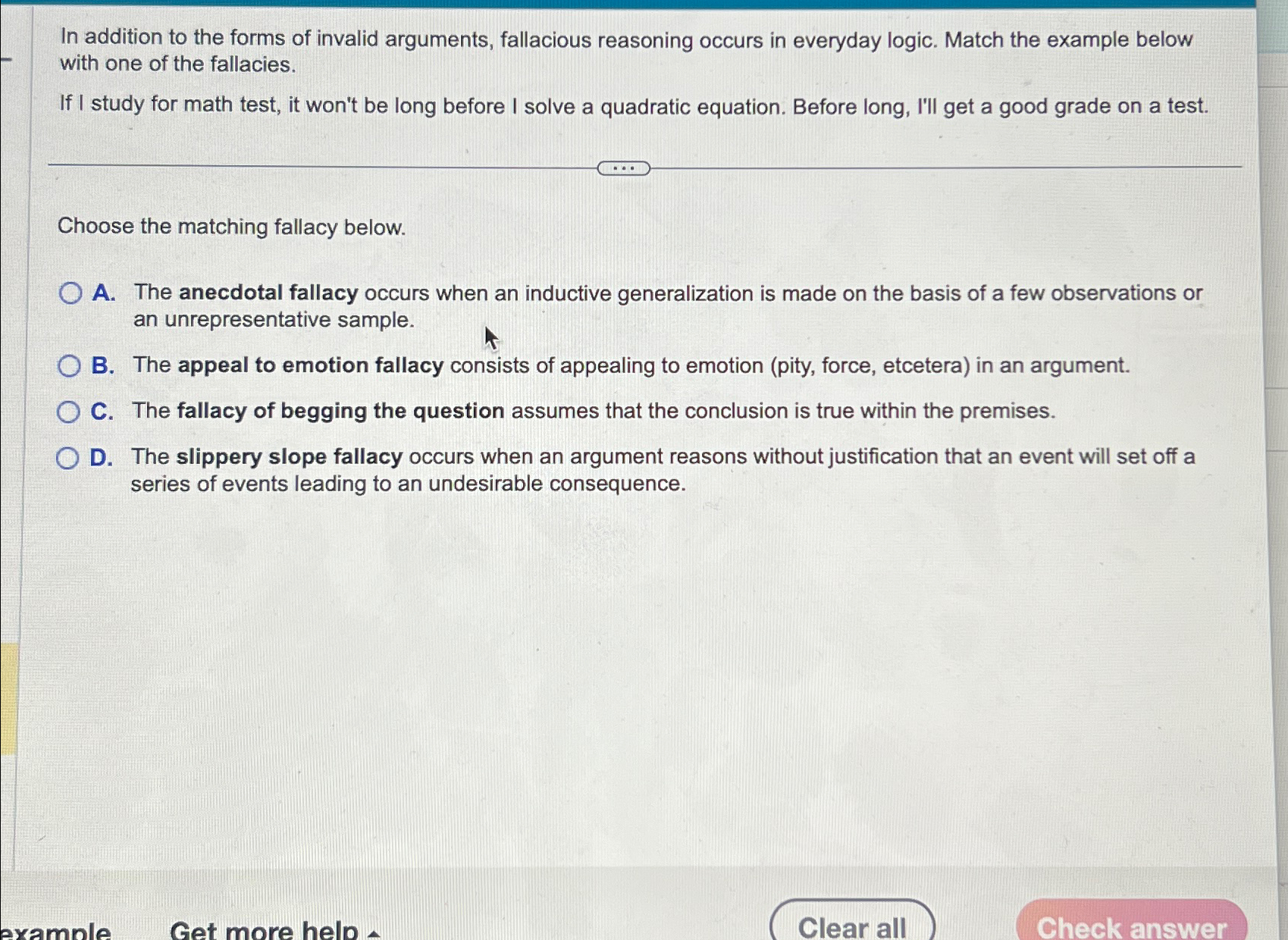 Solved In addition to the forms of invalid arguments, | Chegg.com