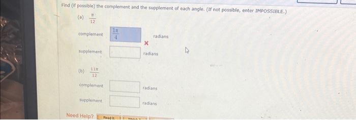 Solved Find (if possible) the complement and the supplement | Chegg.com