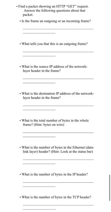 Solved - What is the destination IP address of the | Chegg.com