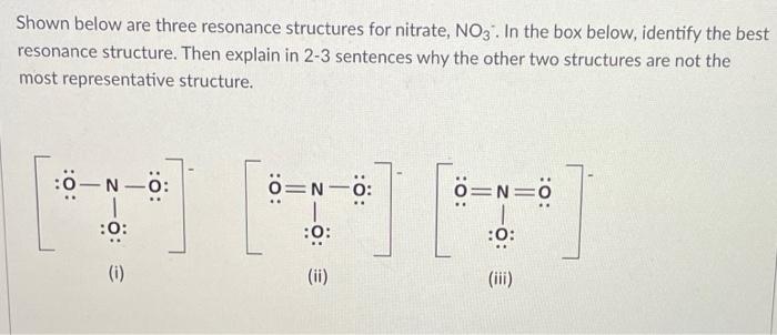 Solved Shown below are three resonance structures for | Chegg.com