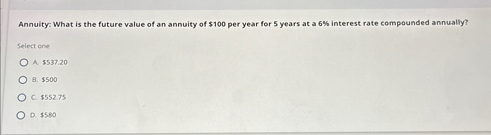 Solved Annuity: What is the future value of an annuity of | Chegg.com