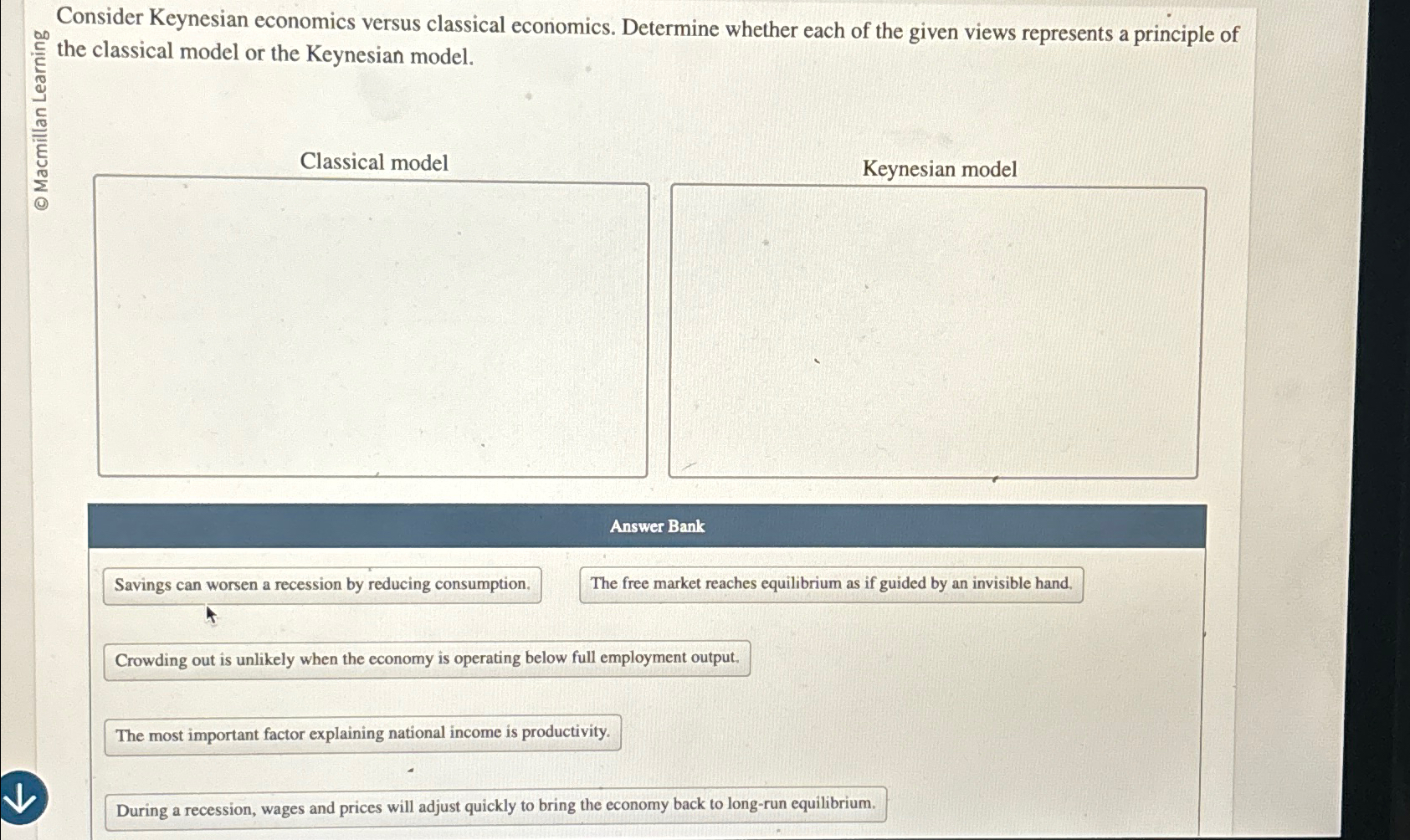 Solved Consider Keynesian economics versus classical | Chegg.com