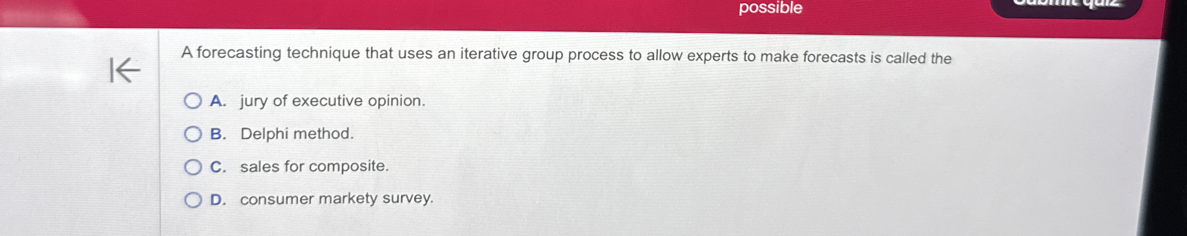 Solved A forecasting technique that uses an iterative group | Chegg.com
