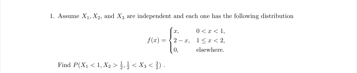 Solved Assume x1,x2, ﻿and x3 ﻿are independent and each one | Chegg.com