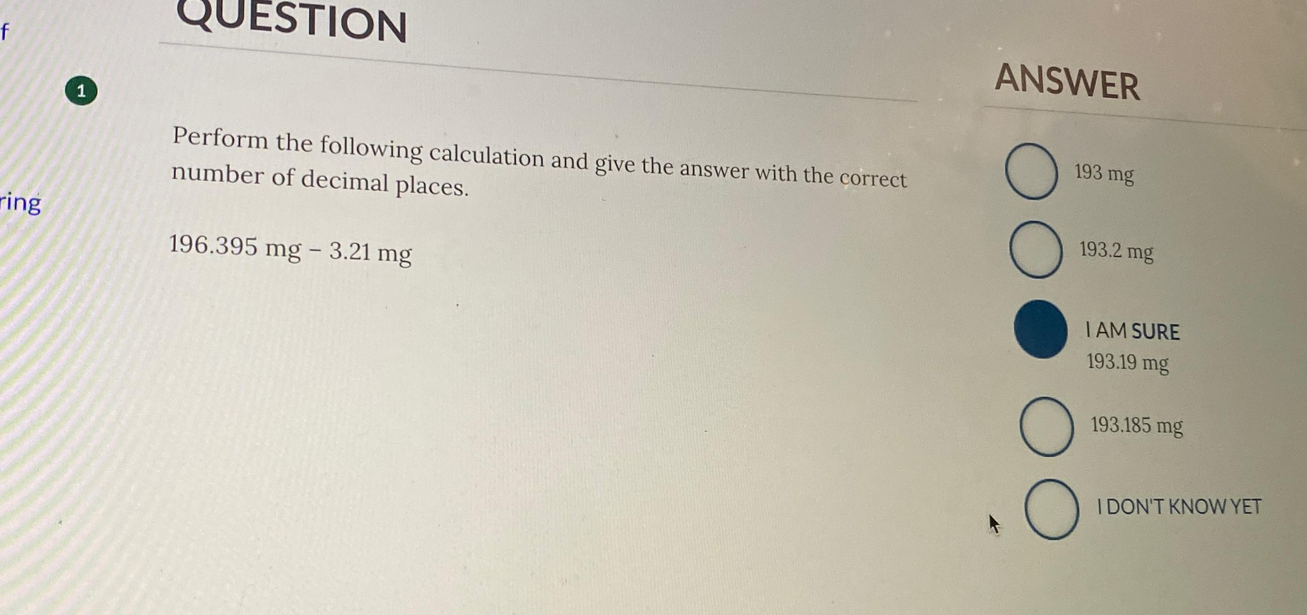 Solved QUESTION(1)ANSWERPerform the following calculation | Chegg.com