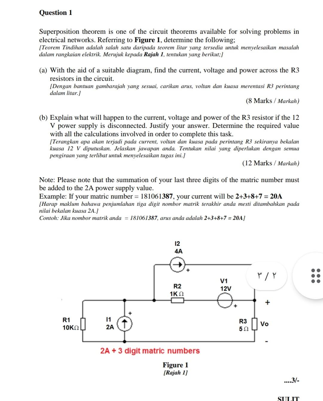 Solved Question 1 Superposition Theorem Is One Of The