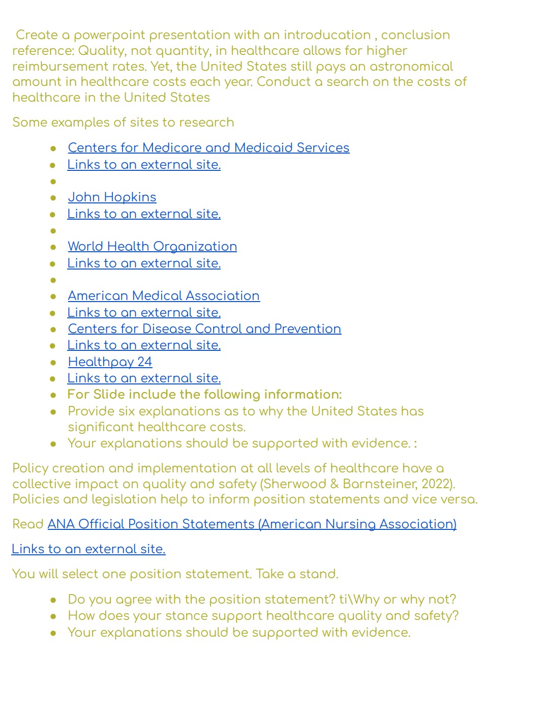 Solved Create a powerpoint presentation with an | Chegg.com