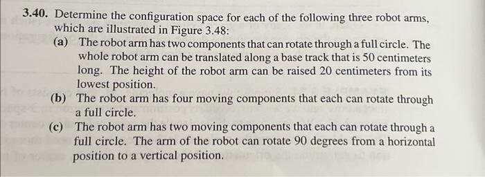 3.40. Determine the configuration space for each of | Chegg.com