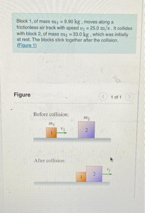 Solved Block 1 , of mass m1=9.90 kg, moves along a | Chegg.com