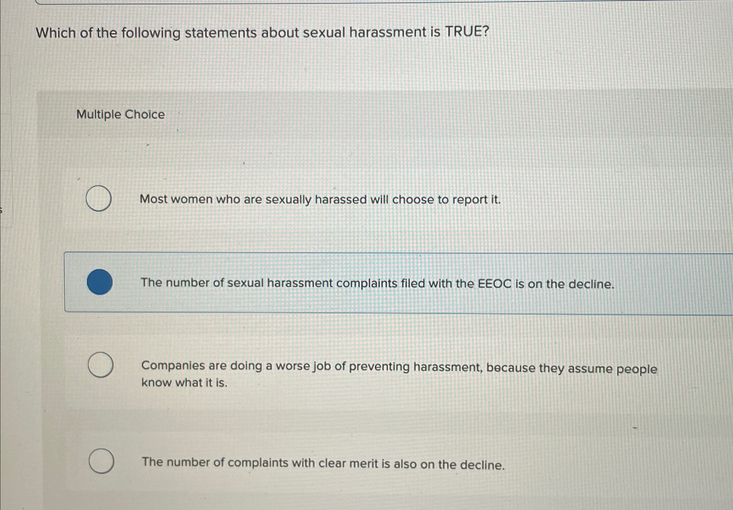 Solved Which of the following statements about sexual | Chegg.com