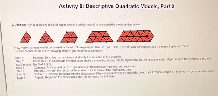 Activity 8: Descriptive Quadratic Models, Part 2 | Chegg.com