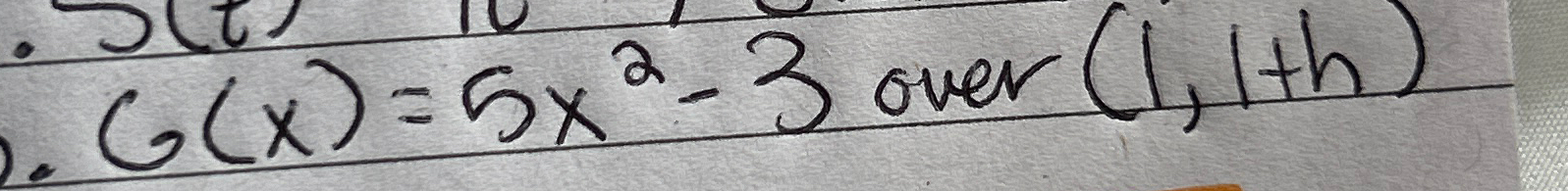 Solved G(x)=5x2-3 ﻿over )Find the average rate of change | Chegg.com