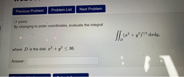 Solved Previous Problem Problem List Next Problem (1 point) | Chegg.com