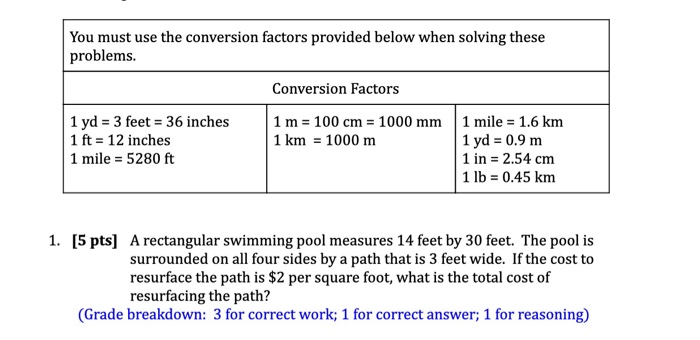 Solved You must use the conversion factors provided below | Chegg.com