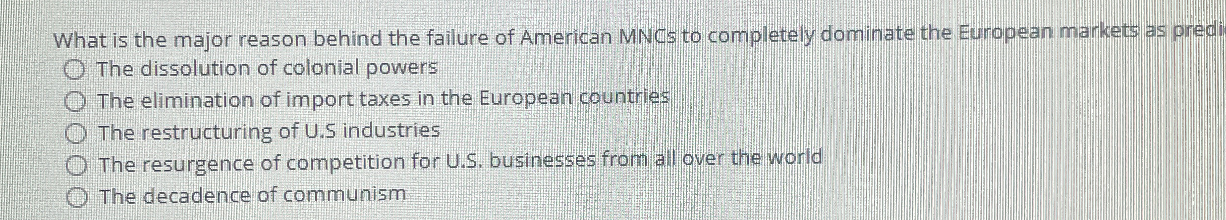 Solved What is the major reason behind the failure of | Chegg.com