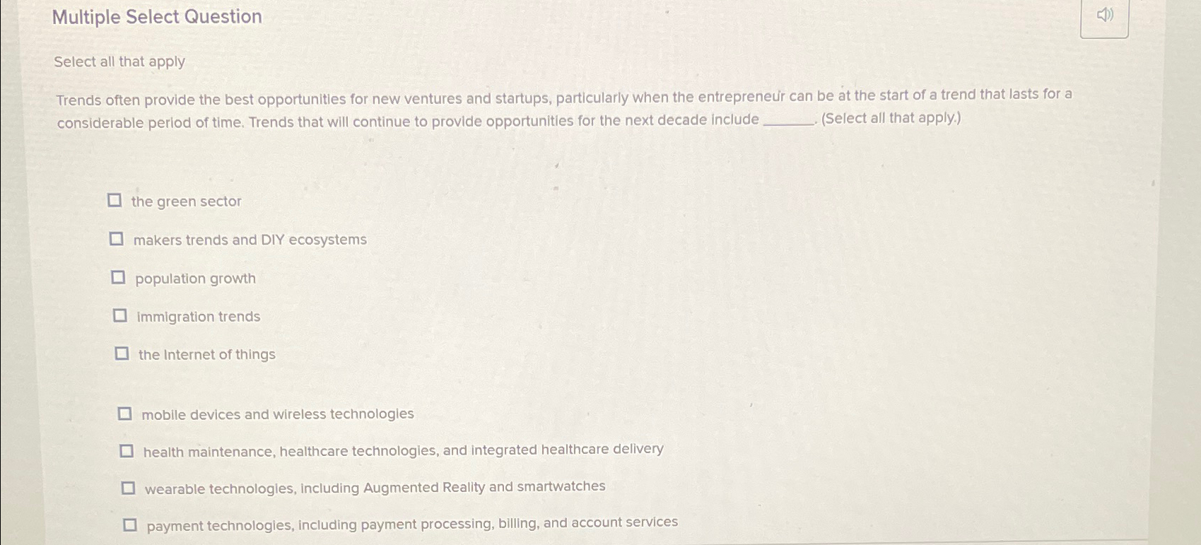 Solved Multiple Select QuestionSelect all that applyTrends | Chegg.com