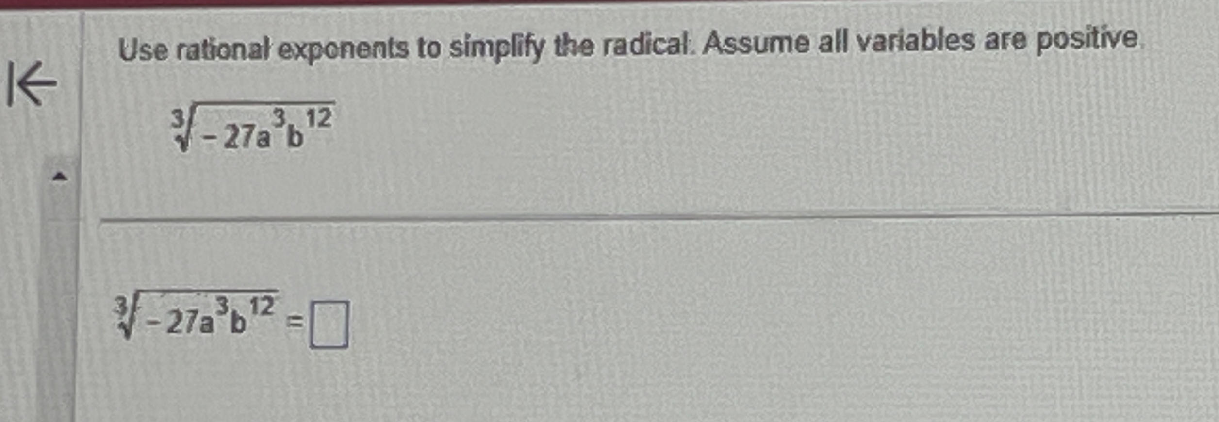 Solved Use rational exponents to simplify the radical. | Chegg.com