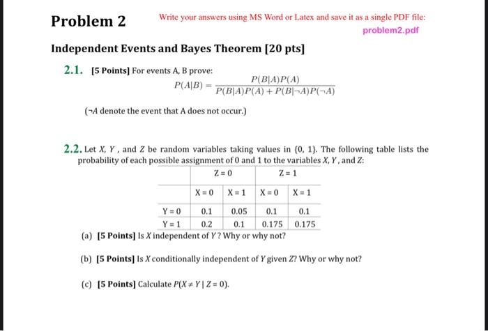 Solved Problem 2 Write your answers using MS Word or Latex | Chegg.com