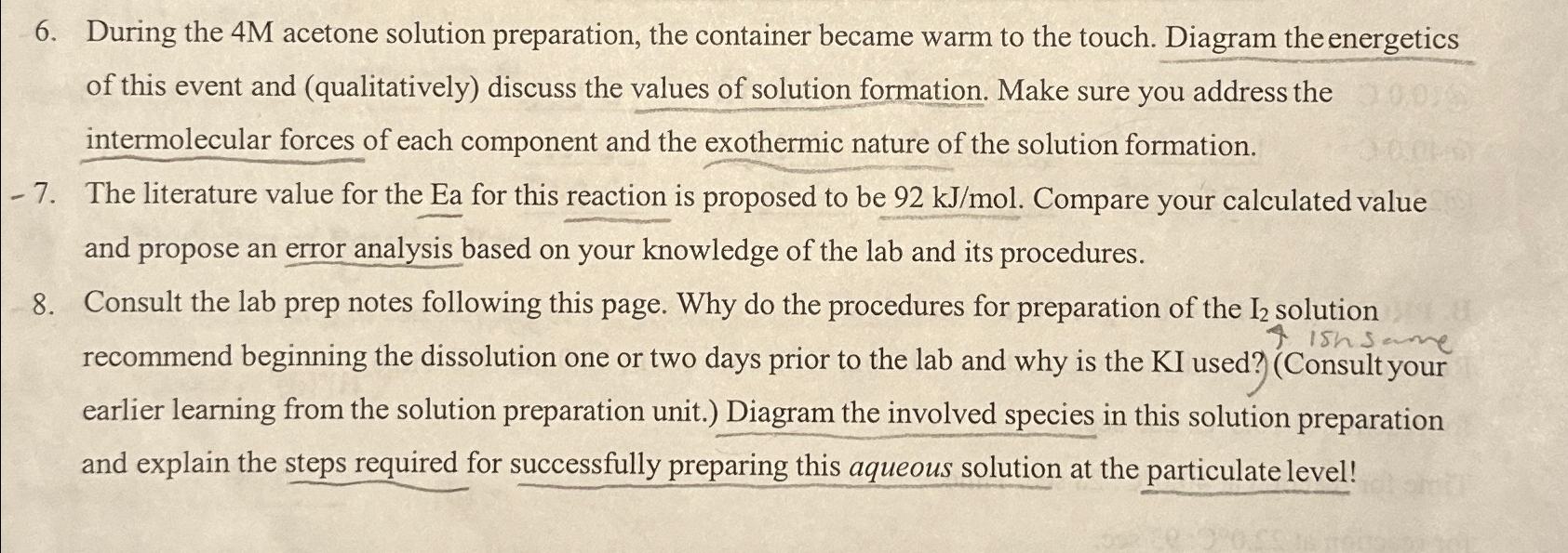 Solved During the 4M ﻿acetone solution preparation, the | Chegg.com
