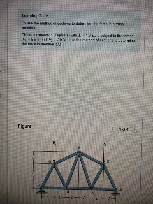 Solved Learning Goal: To use the method of sections to | Chegg.com
